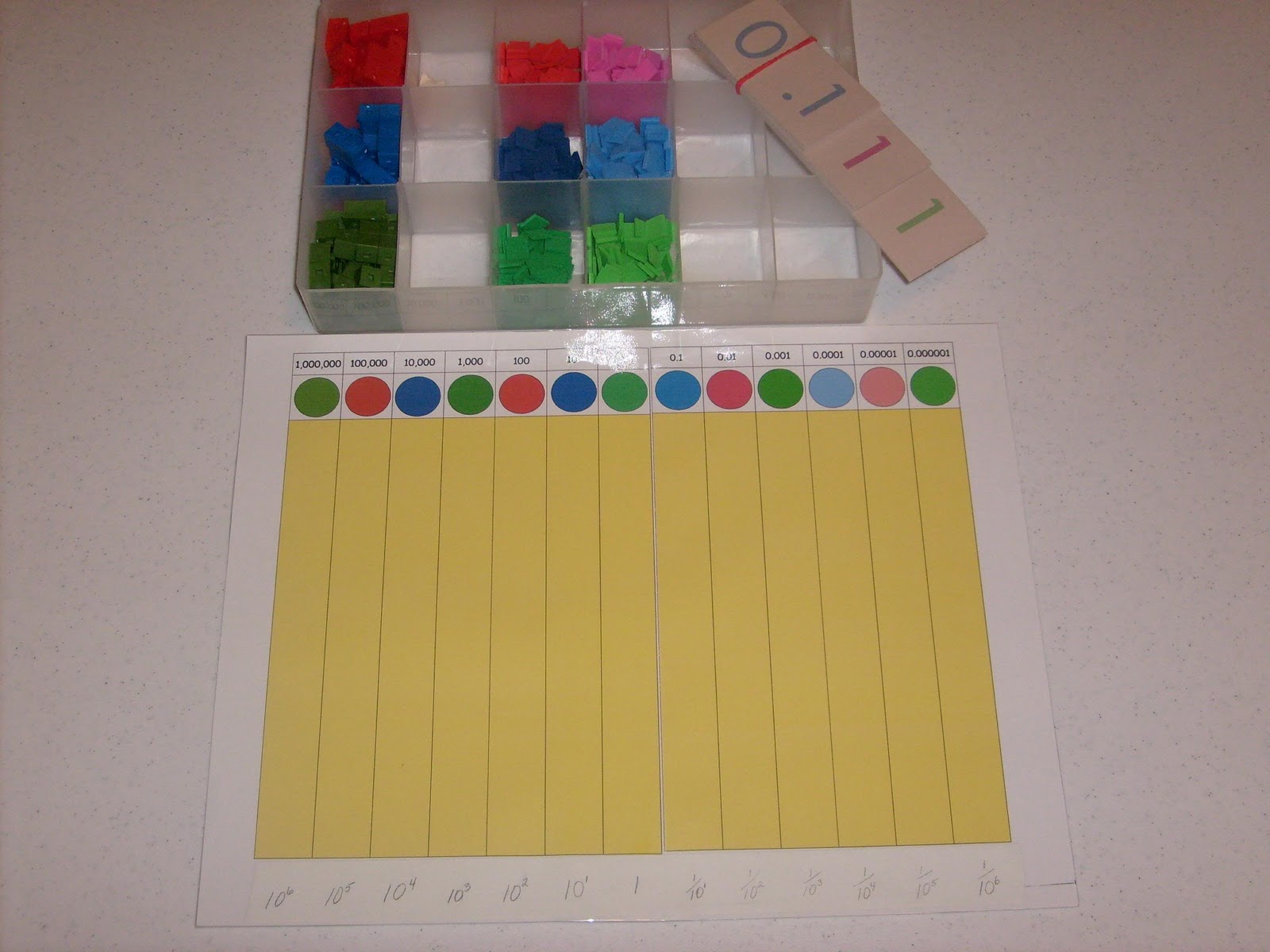Eclectic Living: Decimal Fraction Board (Montessori)
