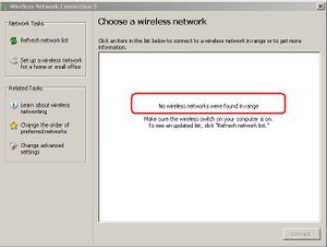 Solusi “No wireless networks were found in range” (Windows XP) | kamat blog