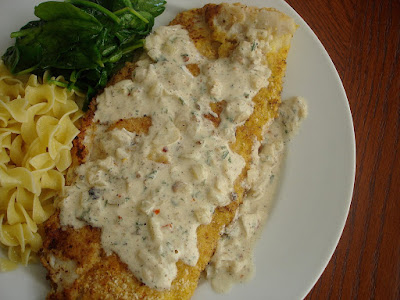 Mary Ellen's Cooking Creations: Breaded Basa Fish with a Garlic Cream Sauce
