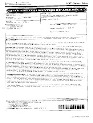 U.S. Permanent Resident Card Form I-90 Form I-797C: The United States ...