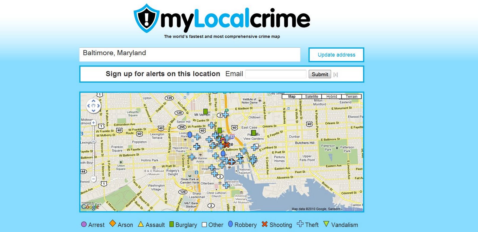 Crime Maps Around the World: Baltimore Maryland Crime Map