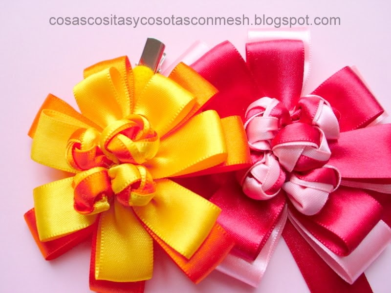 Moños de listón para el cabello paso a paso ~ cositasconmesh