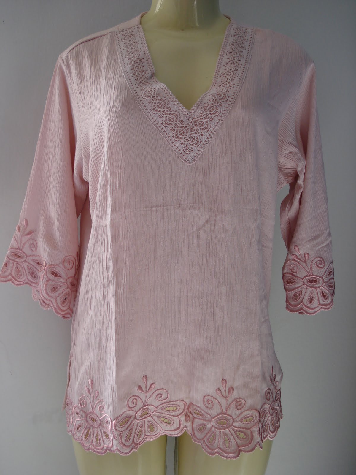 FLAVIO ARTES E BORDADOS: bata bordada com renda, manga 3/4. Modelos e ...