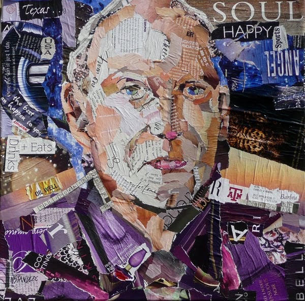 Nancy Standlee Fine Art: Torn Paper Collage Portrait Painting ~ Texas ...