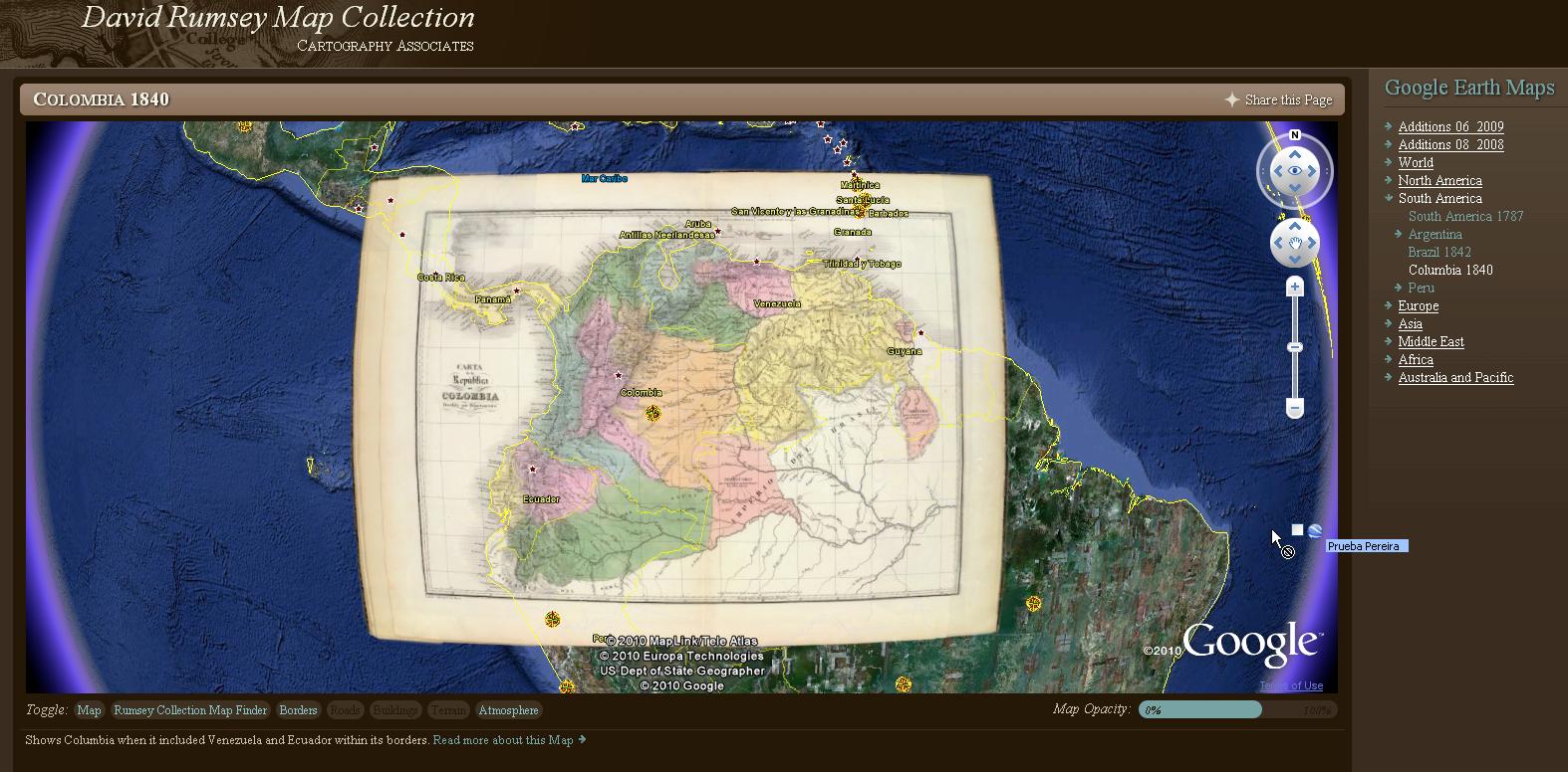 Geotics: Colección de mapas históricos con API de Google Earth