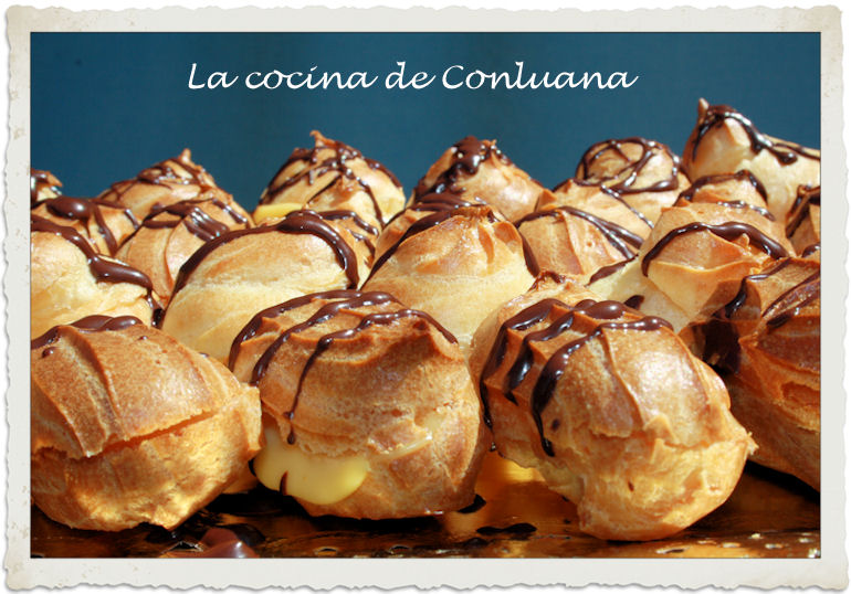 dulcesconluana: PROFITEROLES RELLENOS DE CREMA PASTELERA (TM)