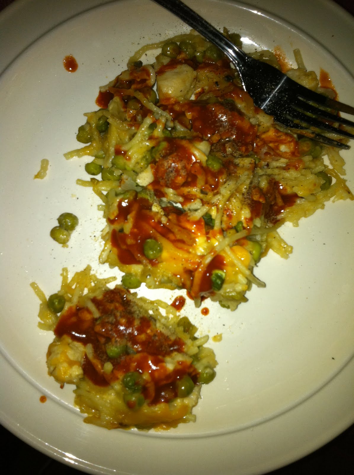 Things I Eat With My Mouth: Chicken Spag with hot sauce