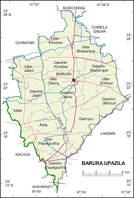 Maps of Bangladesh: Political Map of Barura Upazila