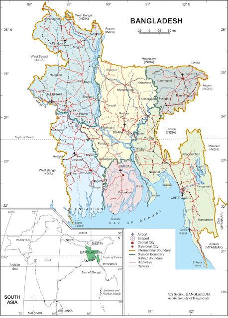 Maps of Bangladesh: Political Map of Bangladesh