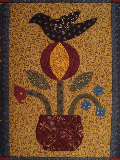 Thread Head: Crow and Pomegranate Applique Pattern