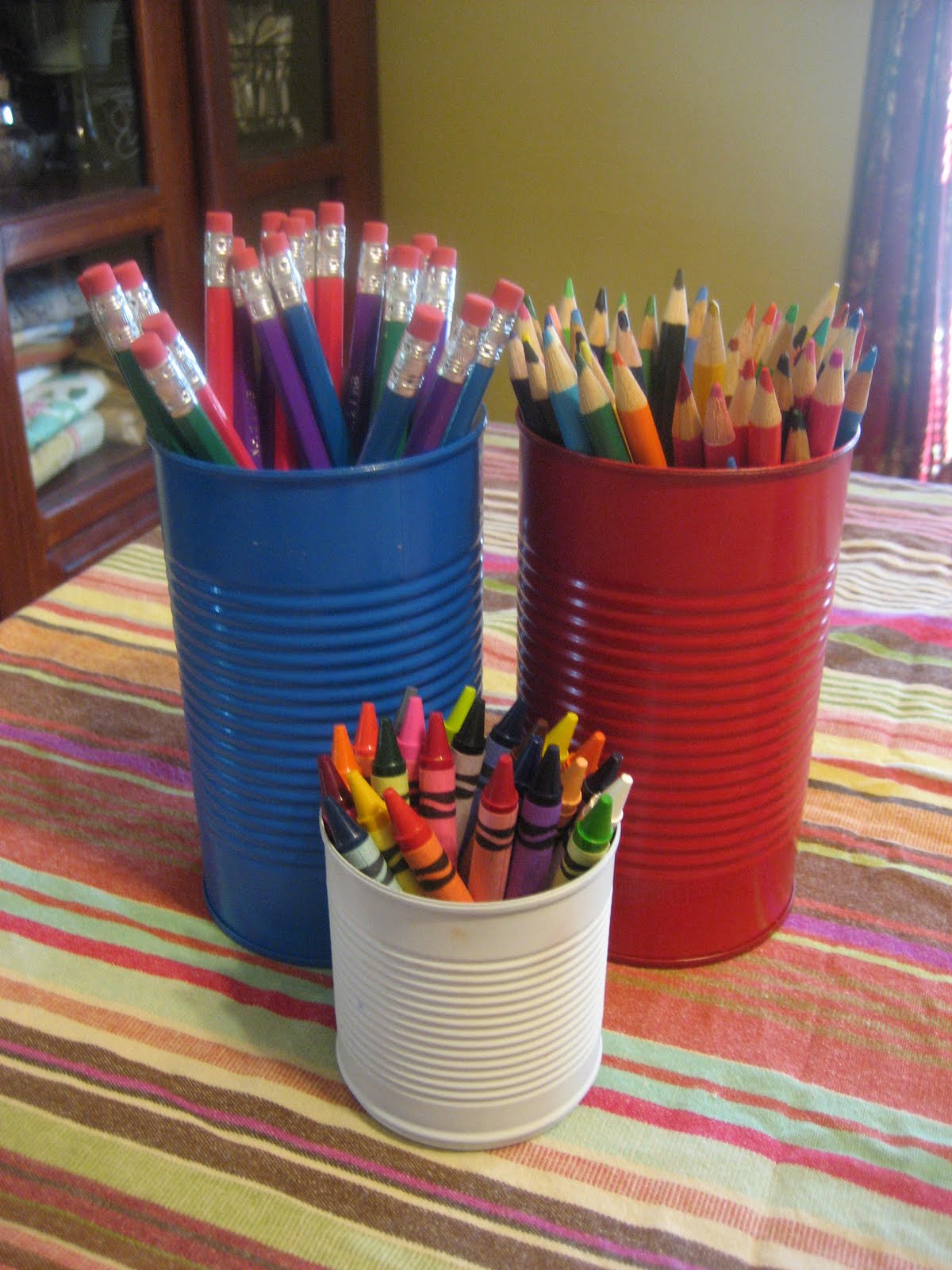 Recycle Cans into Art Supply Storage