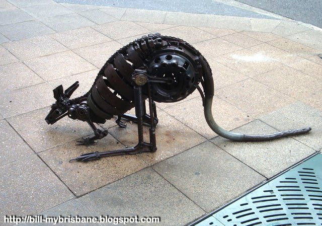 Steampunk kangaroo sculpture in the Outback : r/pics