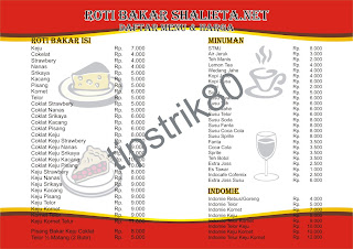 tips & trik: Template Daftar Menu Roti Bakar