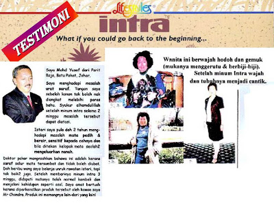 Jus Mustajab ramuan daripada 23 jenis Herba: Testimoni pengguna INTRA