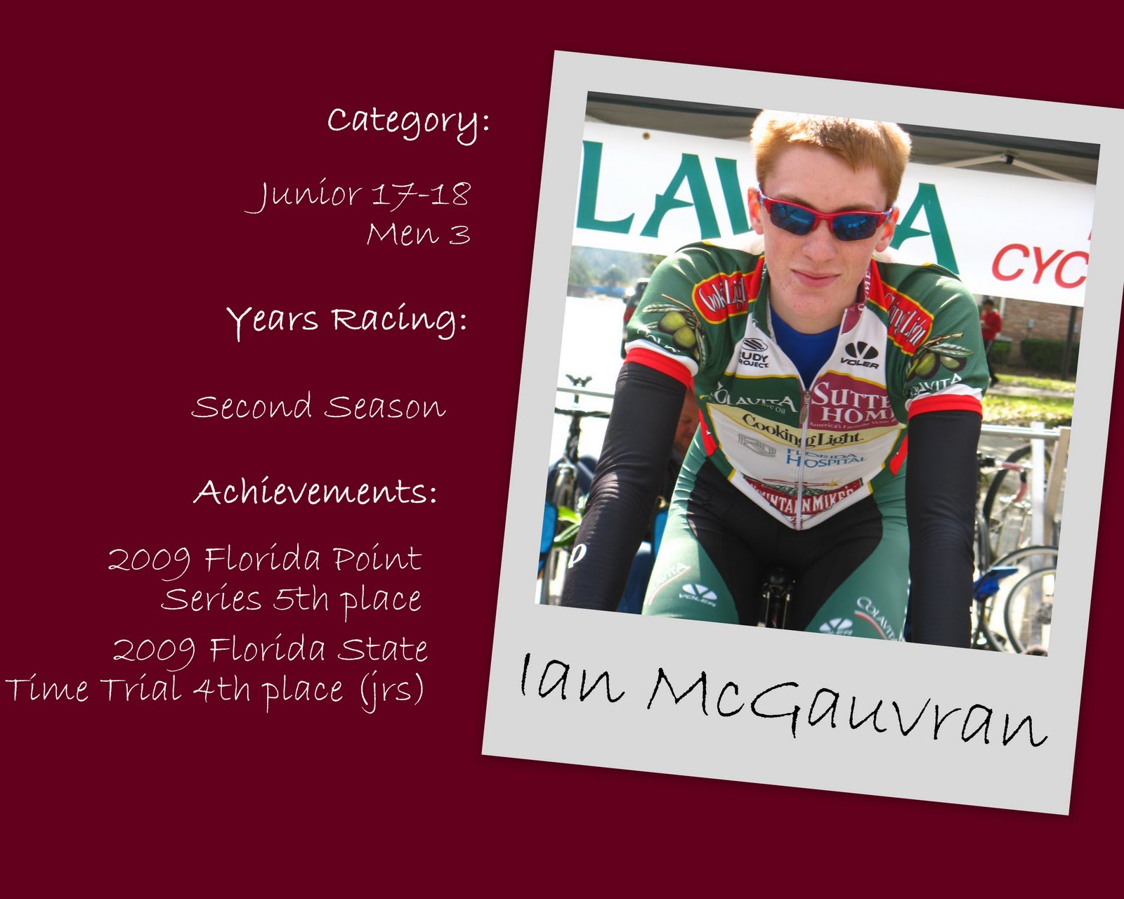 Colavita Racing Florida: 2010 Team Colavita Junior Bios