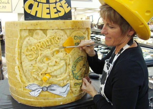 edible sculpture made of cheese