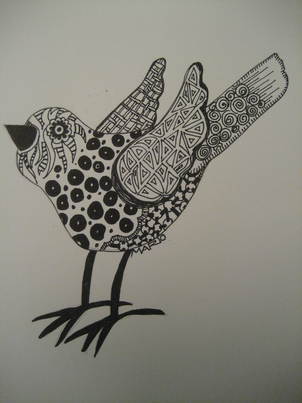 Marthann's Musings: Bird and Artichoke. . . . . Zentangles