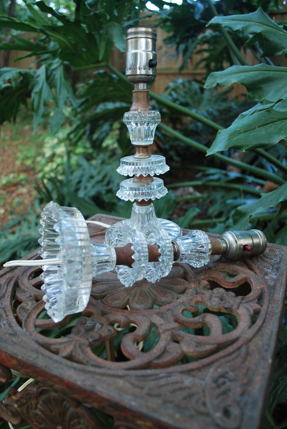 Junk2funk Antique Cut Glass Lamps