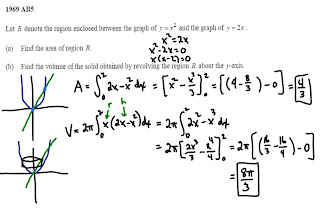 Randolph H.S. AP Calculus BC 09: Solutions for Area and Volume Problem Sets