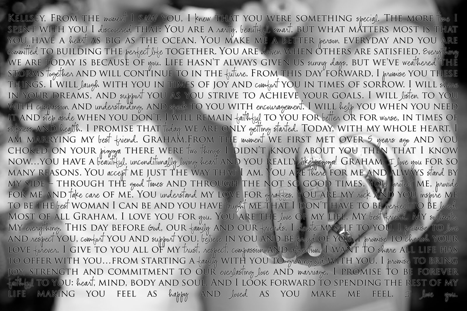 Wedding Vows In Front Of Wedding Photo You Could Put Your Wedding Song Lyrics Also This Can Be