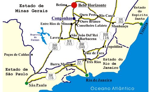 congo preto: congonhas