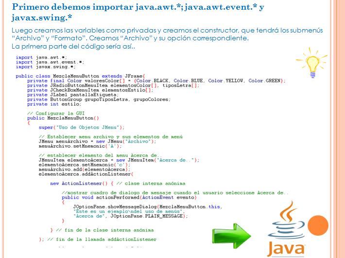 Tutorías de Java: JRadioButton y JMenu TUTORIAL