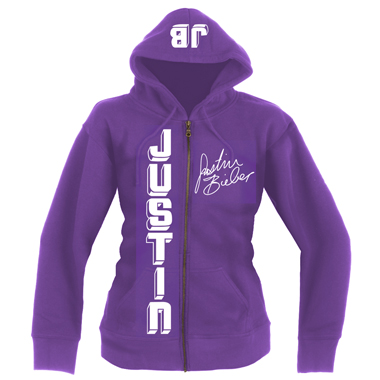 Justin Bieber Merchandise: JUSTIN PURPLE HOODIE