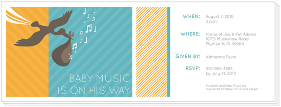 the music note: baby shower invitations