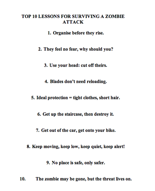 Flaming Zombie Monkeys Top 10 Things To Remember To Survive A Zombie flaming-zombie-monkeys-top-10-things-to-remember-to-survive-a-zombie