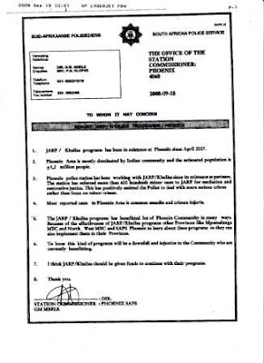Khulisa Crime Prevention Initiative: The SAPS writes a letter of ...