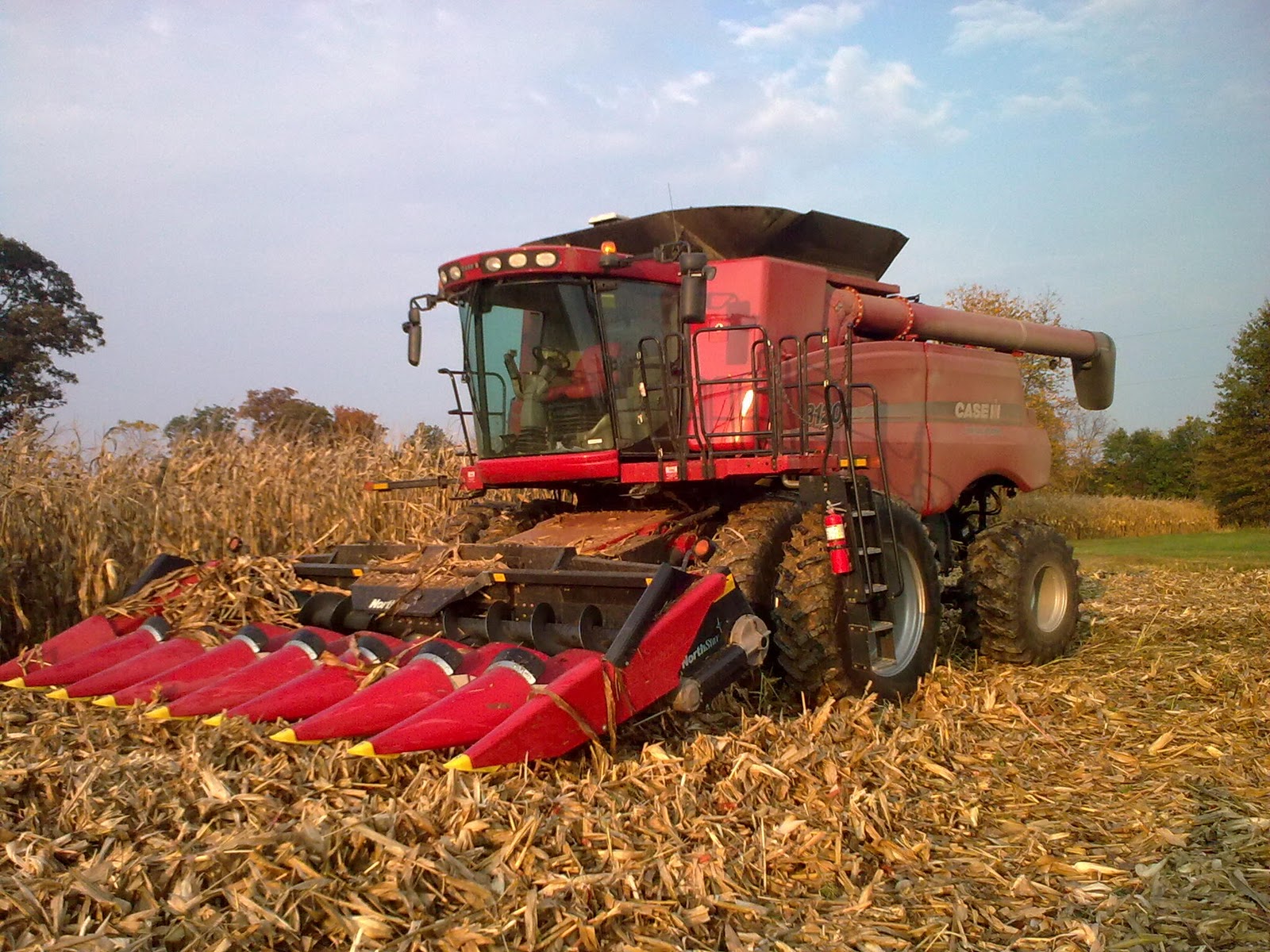 Bumpus Farms: Papaw drives red combines
