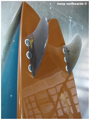 swop surfboards: TURQUOISE / BROWN FISH SURFBOARD