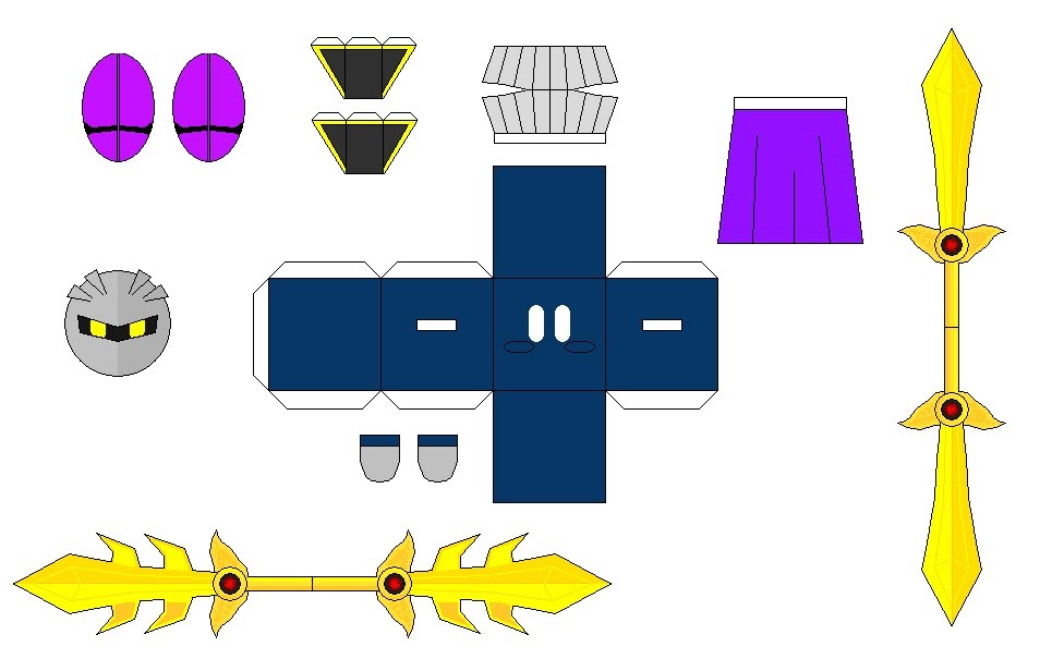 CUBIX-papercraft: Meta Knight