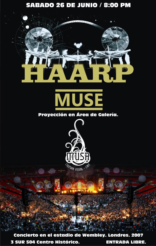 MUSA: MUSE-HAARP// Proyección en área de Galería