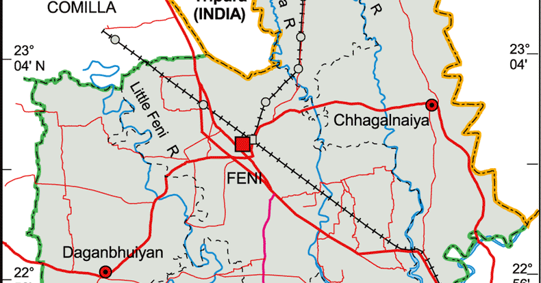 Maps of Bangladesh: Political Map of Feni District