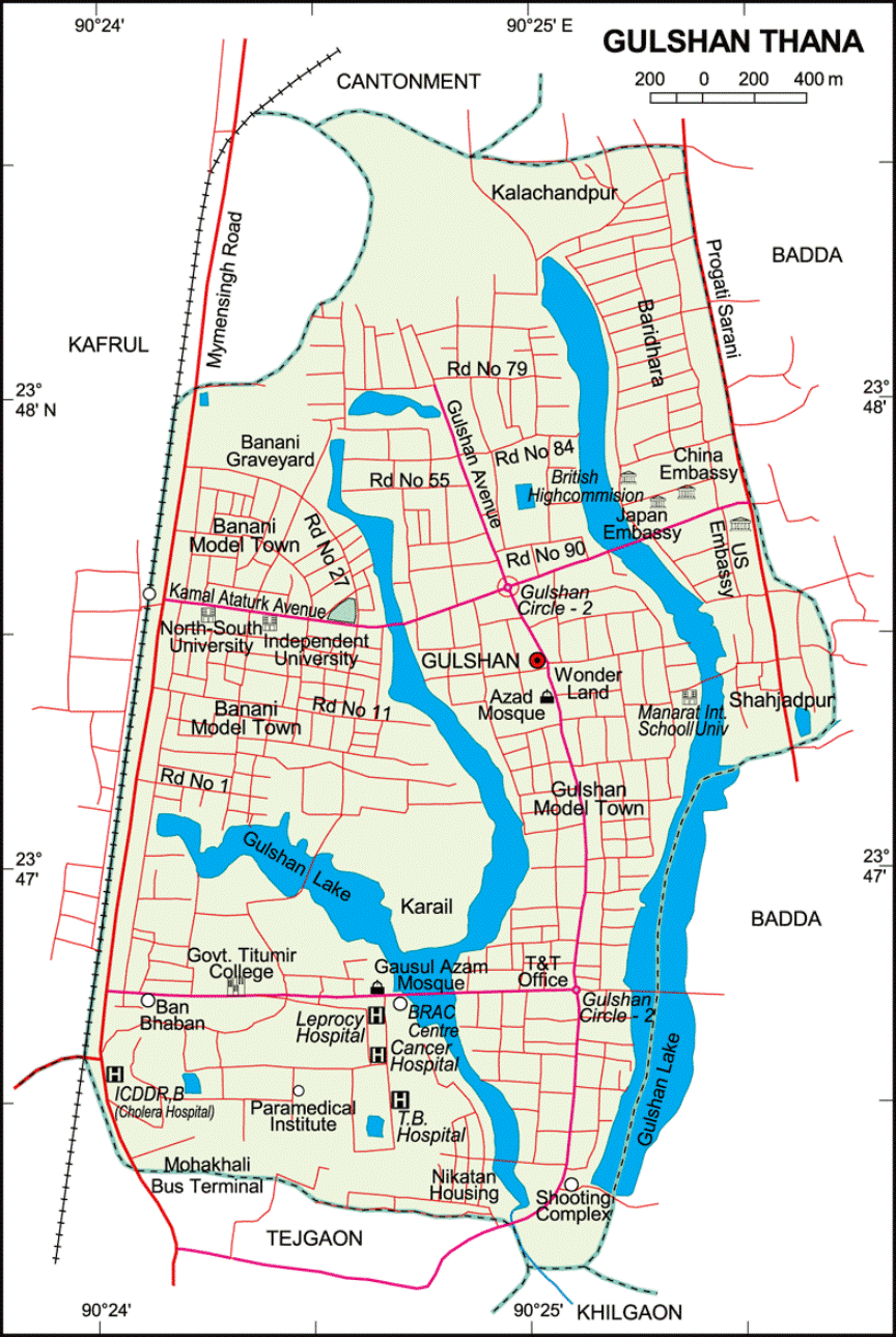 Maps of Bangladesh: Political Map of Gulshan Thana
