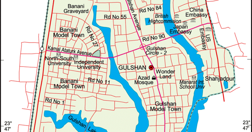 Maps of Bangladesh: Political Map of Gulshan Thana