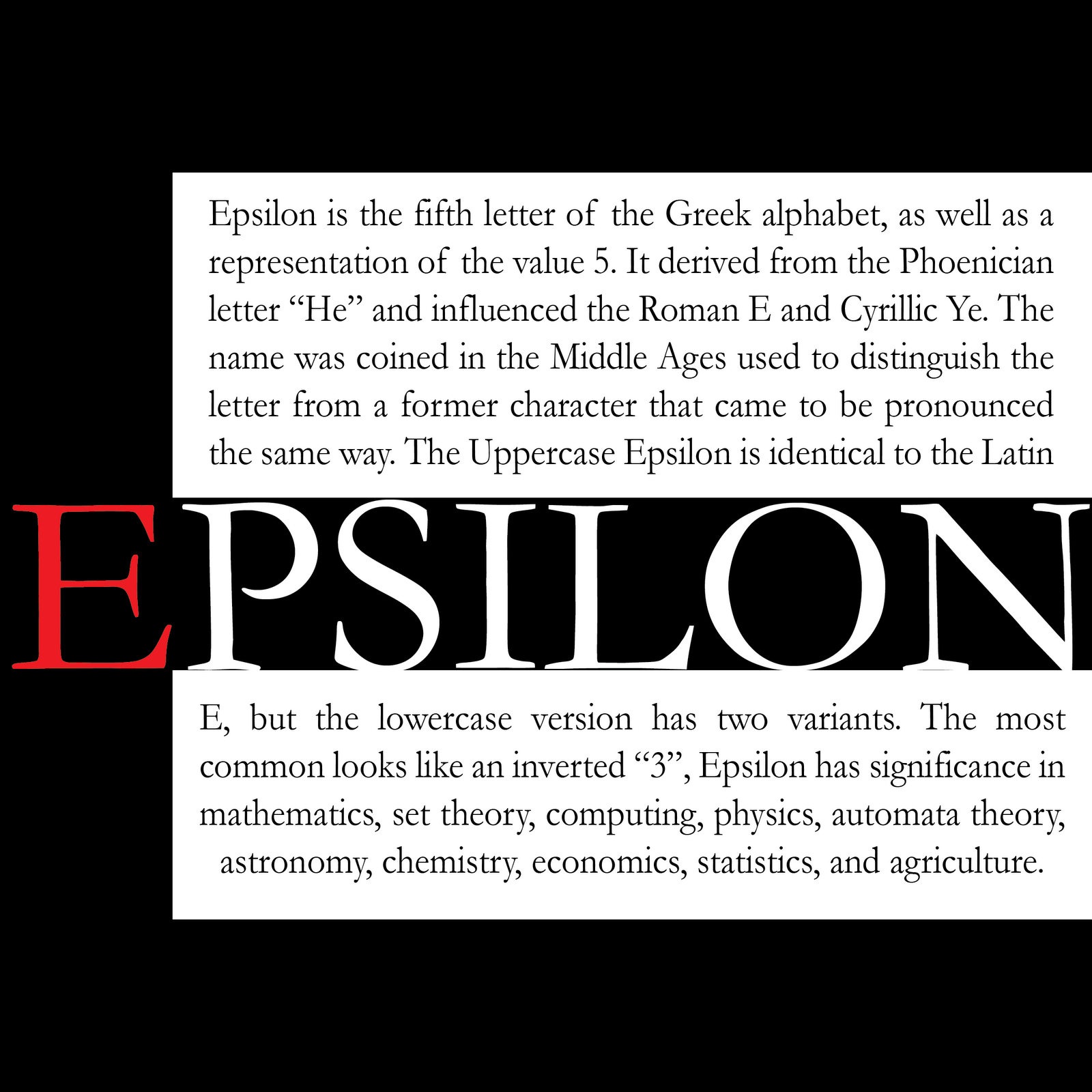 Typography: Greek Letter : Epsilon