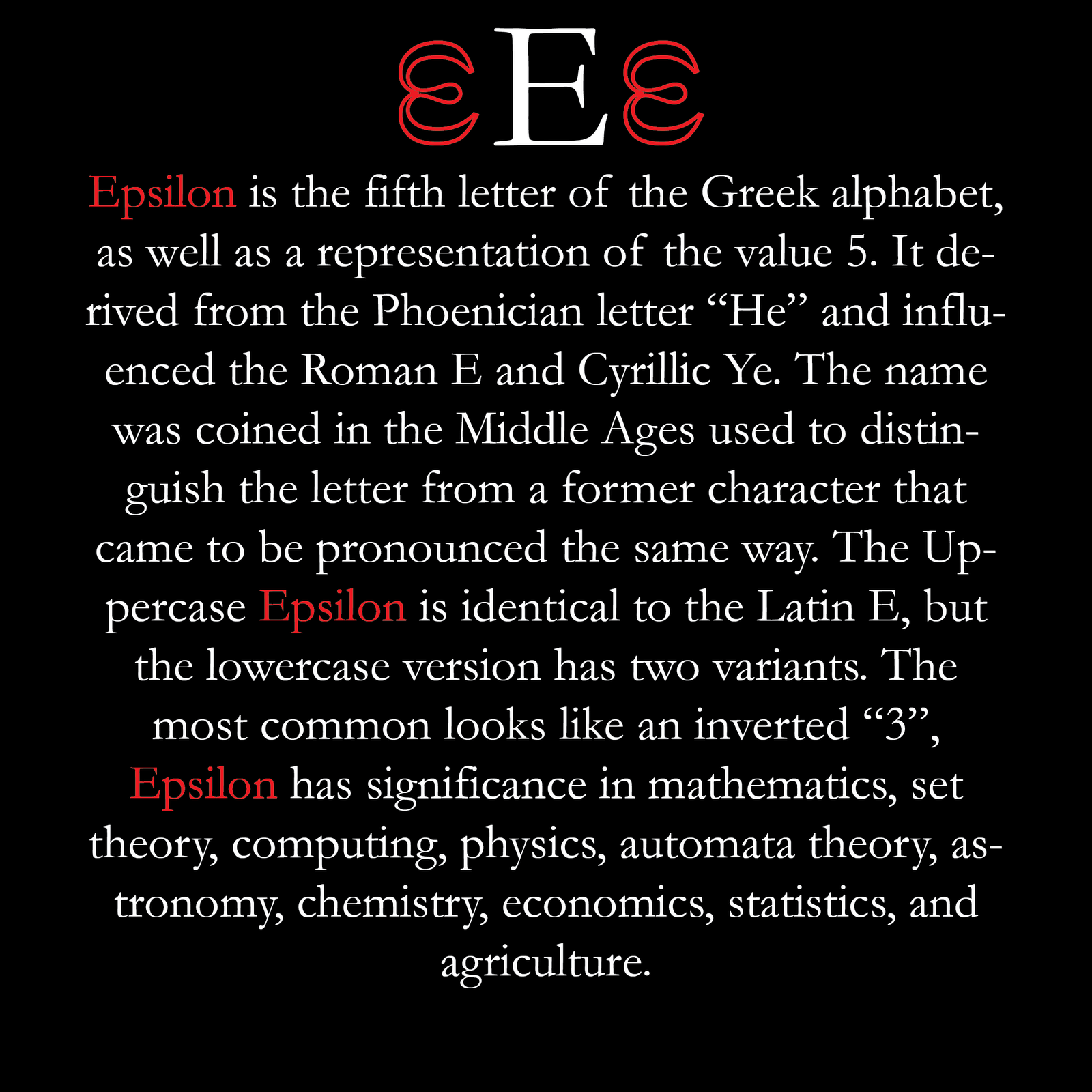 Typography: Greek Letter : Epsilon