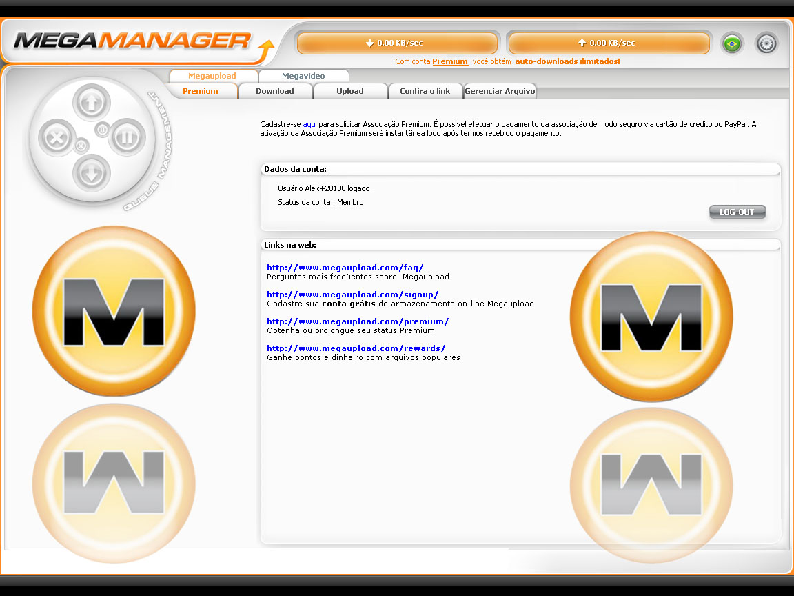 VoandoFS: Gerenciador de download e upload mega manager