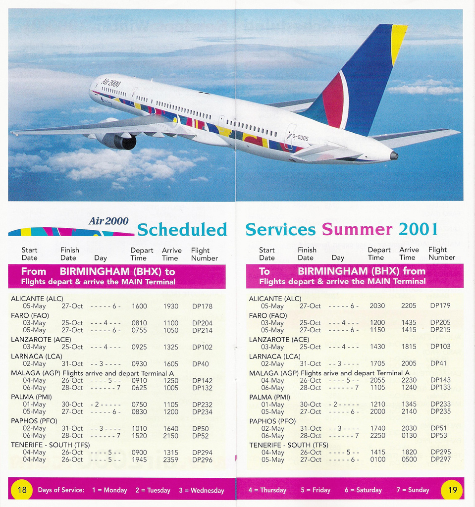 Airline memorabilia: Air 2000 (2001)
