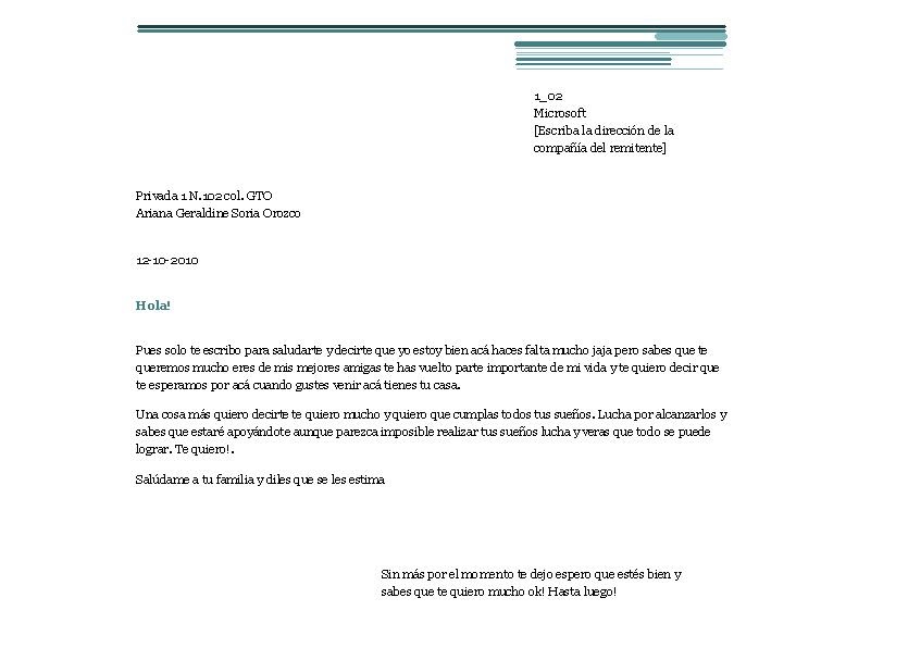 nahummm...!: CARTA REMITENTE