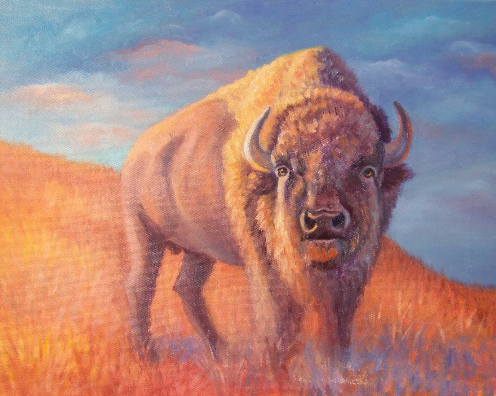 Paintings by Theresa Paden: Stages of my buffalo painting