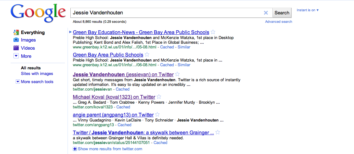 CA346 - Fall 2010 - 305: Google Me?