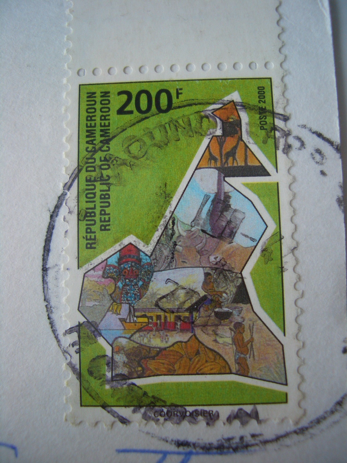 Postcards of Africa, Islands and Exotic Locales: Cameroon: stamp map