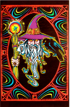 MAGNETO: black light wizard poster
