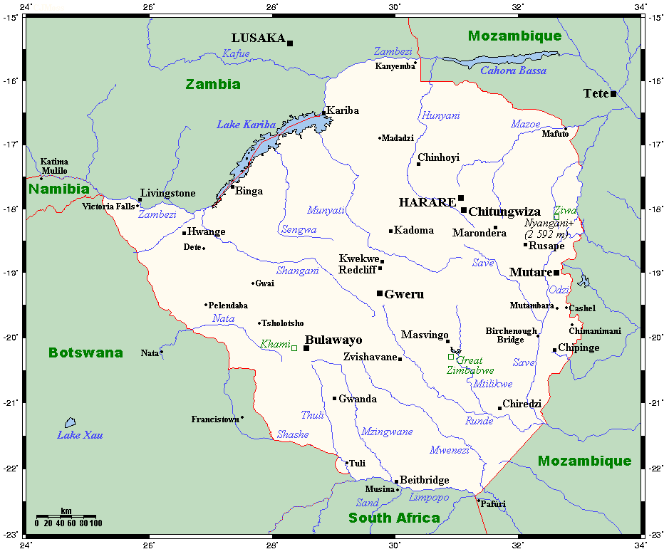 MARXIST: Zimbabwe,Rivers, lakes etc.