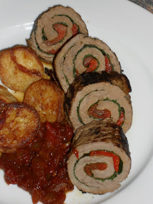 a dash of flavour: Beef Pinwheels with Spinach and Chargrilled Capsicum