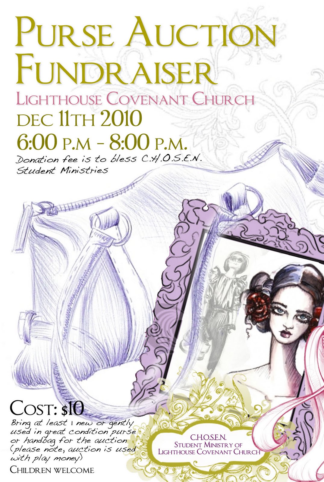 Designers Complex: Purse Auction Flyer