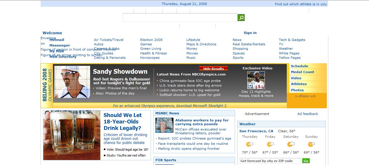 Lloyd Roberson's Design Journal: Evolution of MSN.com 11-24-09